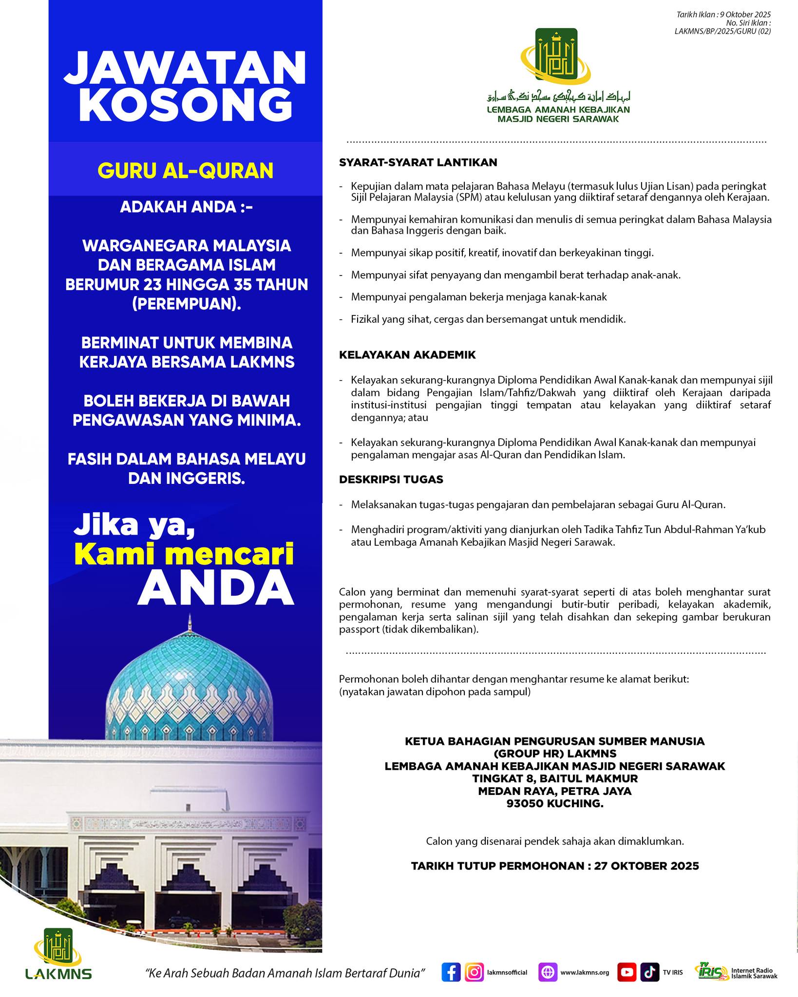 swk masjid 1 • Kerja Kosong Kerajaan