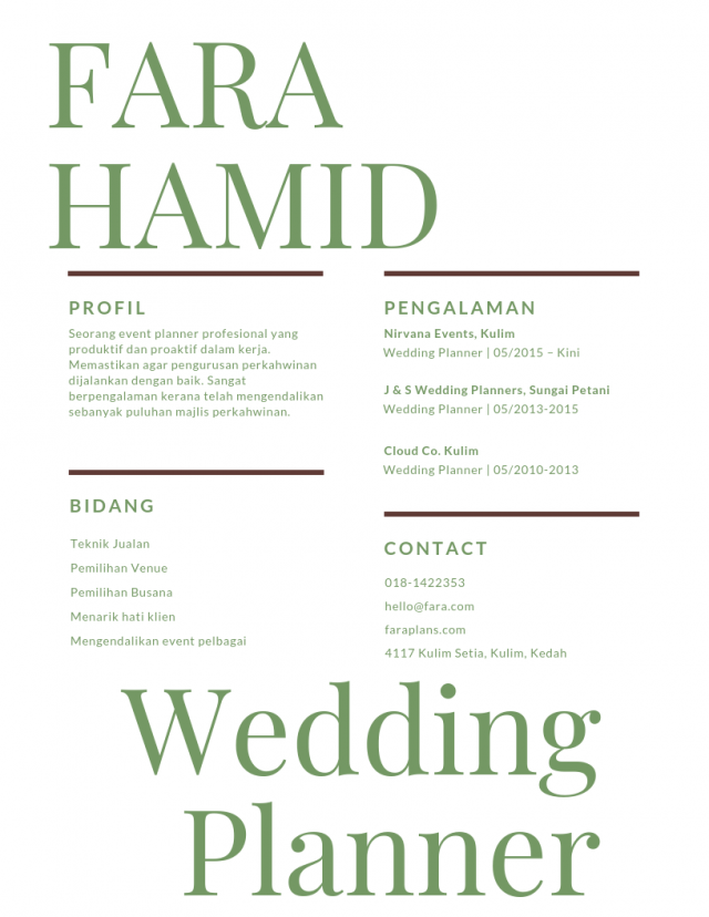 Contoh Resume Moden Untuk Rujukan Anda (Download Template Modern Resume ...