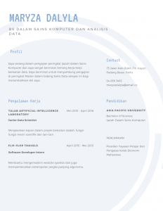 Contoh Template Resume Simple Untuk Rujukan Anda. Biar Ringkas Tapi Padat