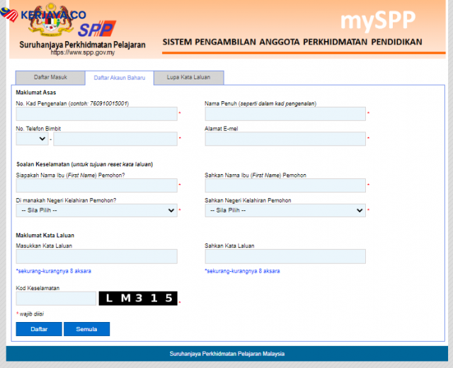 Cara Daftar mySPP, Sistem Pengambilan Anggota Perkhidmatan Pendidikan ...
