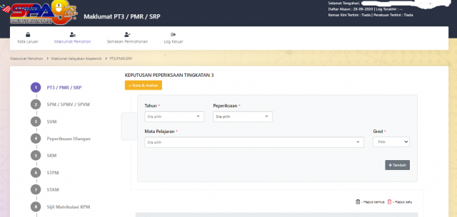 Cara Daftar SPA9 : Login Dan Kemaskini Permohonan