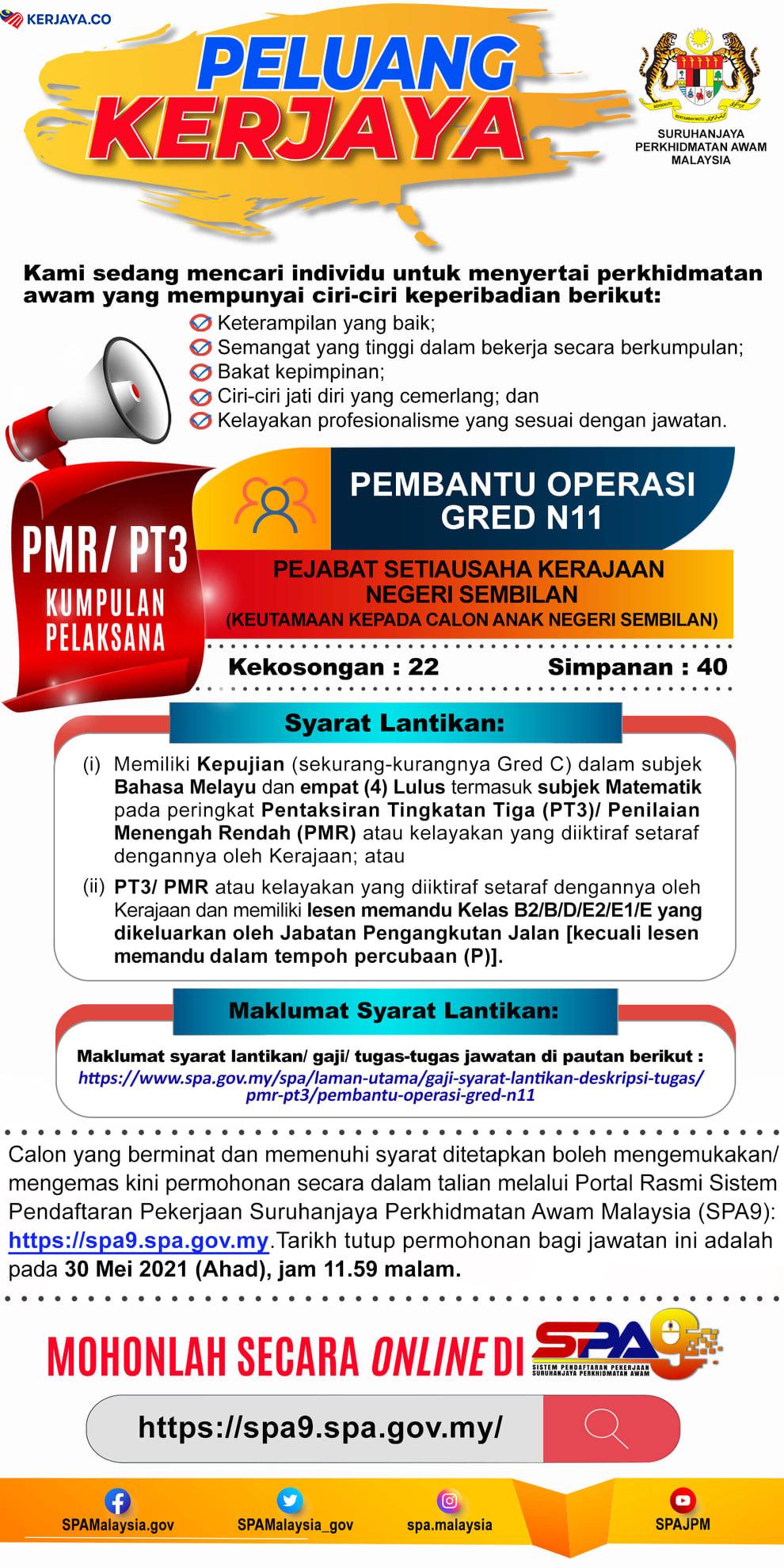 Iklan Jawatan Kosong Pejabat Setiausaha Kerajaan Negeri Sembilan ...