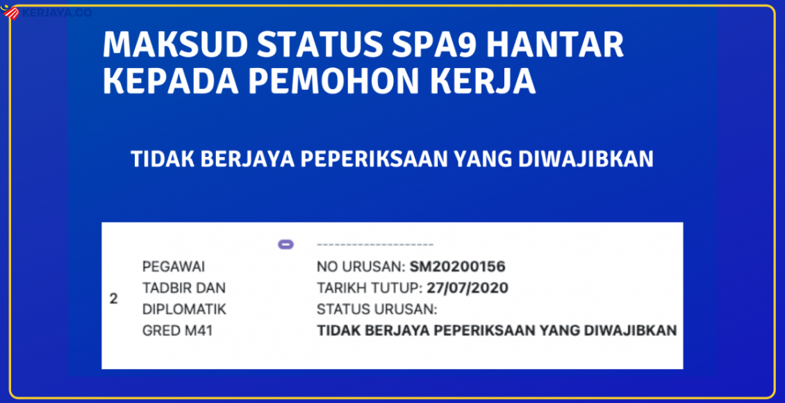 Maksud-maksud Status Permohonan SPA9 Yang Calon Perlu Tahu
