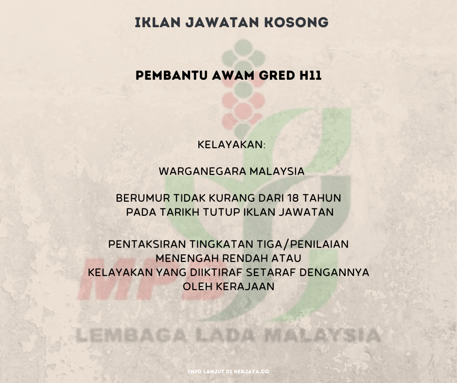 Iklan Jawatan Lembaga Lada Malaysia • Kerja Kosong Kerajaan & Swasta