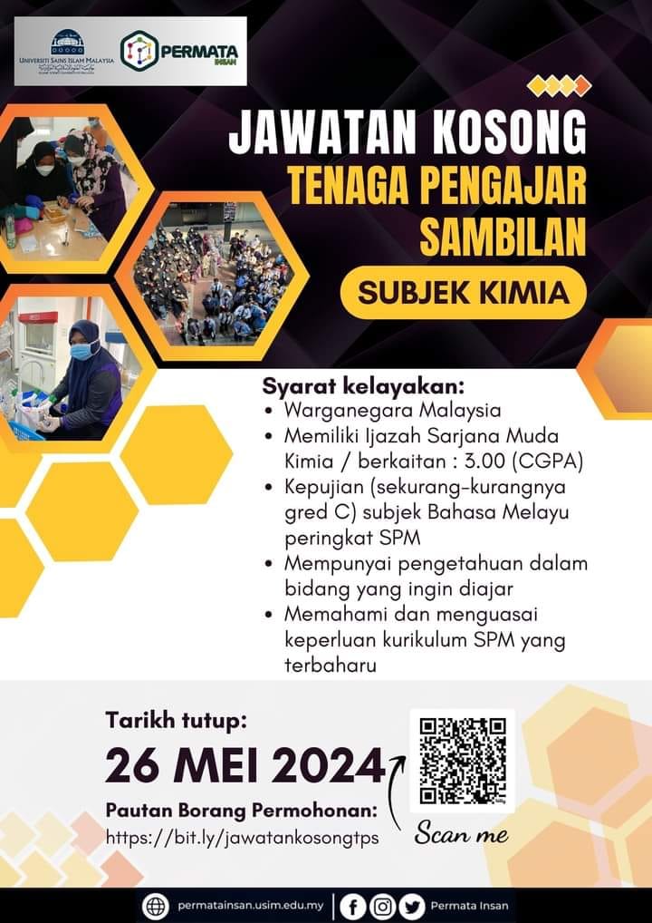 Iklan Jawatan Permata Insan, Universiti Sains Islam Malaysia (USIM ...