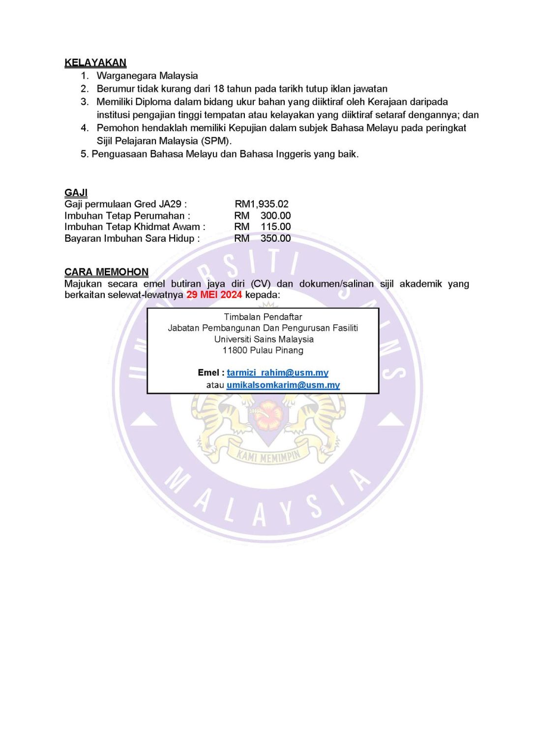 Iklan Jawatan Institut Perubatan dan Pergigian Termaju (IPPT ...