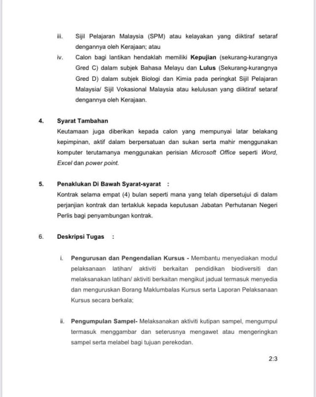 Iklan Jawatan Jabatan Perhutanan Negeri Perlis • Kerja Kosong Kerajaan ... Iklan Jawatan Jabatan Perhutanan Negeri Perlis • Kerja Kosong Kerajaan ...