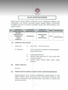 Iklan Jawatan Maktab Rendah Sains MARA (MRSM) Mersing • Kerja Kosong ...