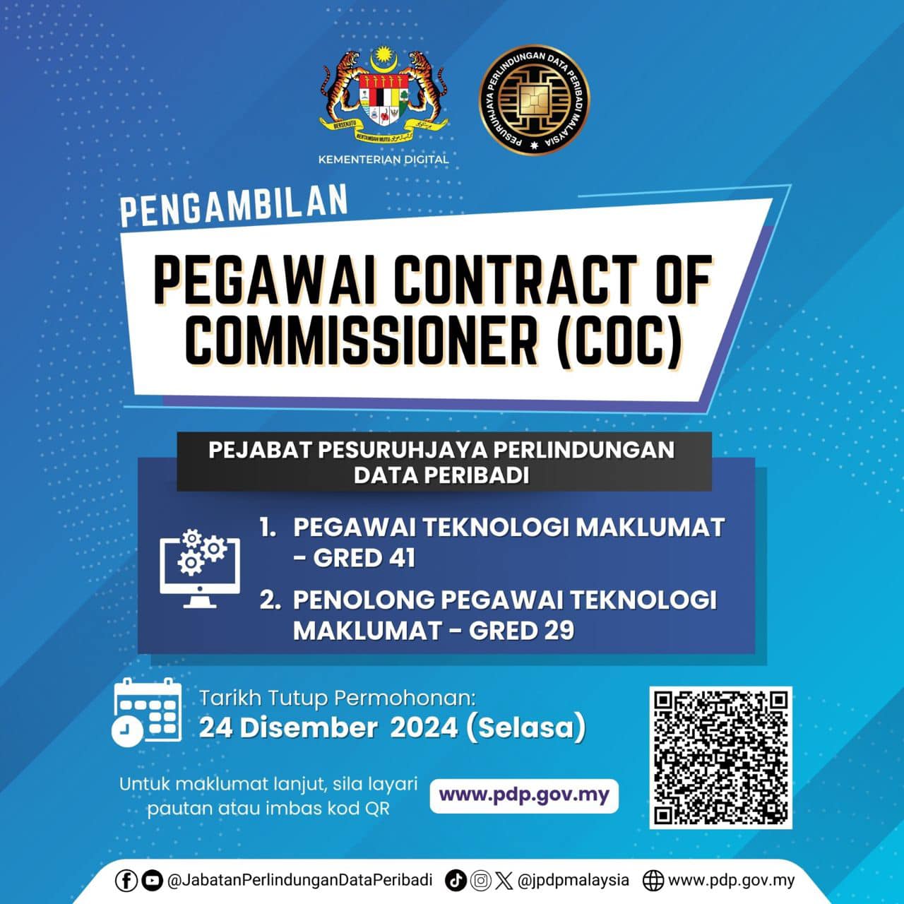 Iklan Jawatan Jabatan Perlindungan Data Peribadi Malaysia • Kerja ...