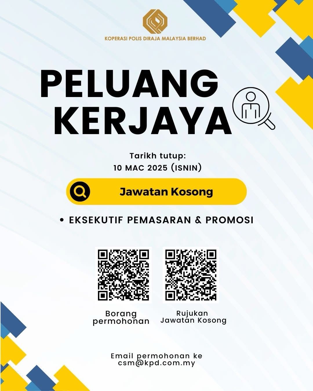 Iklan Jawatan Koperasi Polis DiRaja Malaysia Berhad • Kerja Kosong ...