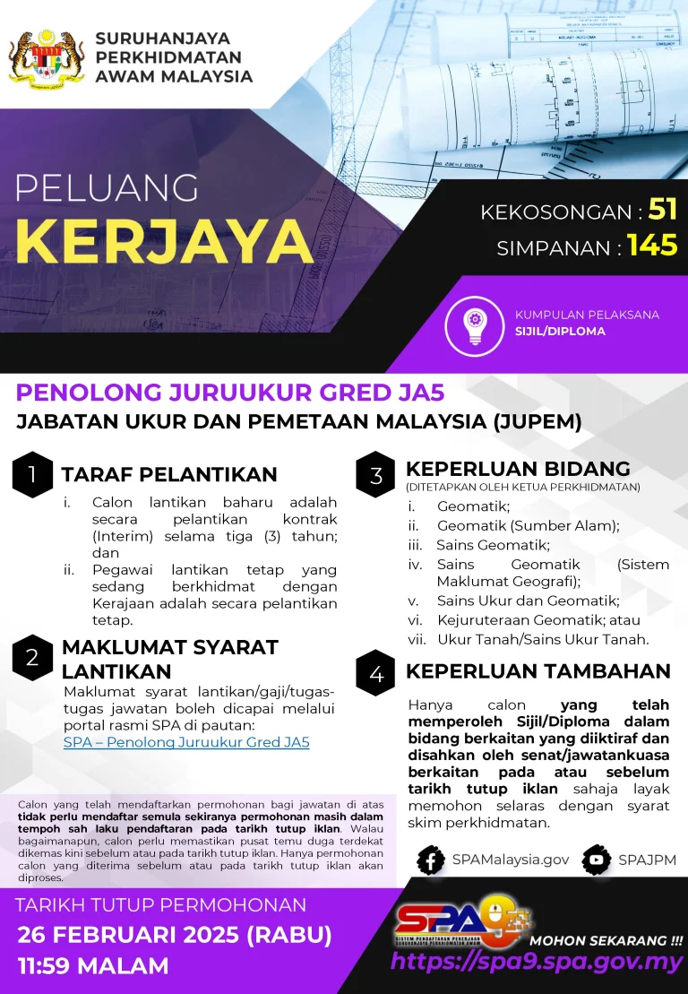 Iklan Jawatan Suruhanjaya Perkhidmatan Awam Malaysia (SPA9) • Kerja ...