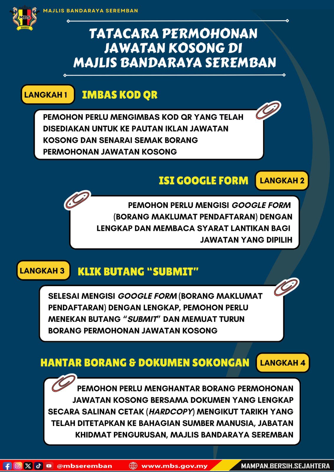 Iklan Jawatan Majlis Bandaraya Seremban • Kerja Kosong Kerajaan & Swasta