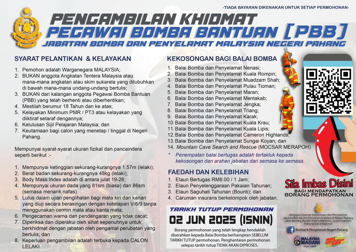 Iklan Jawatan Jabatan Bomba Dan Penyelamat Malaysia • Kerja Kosong ...