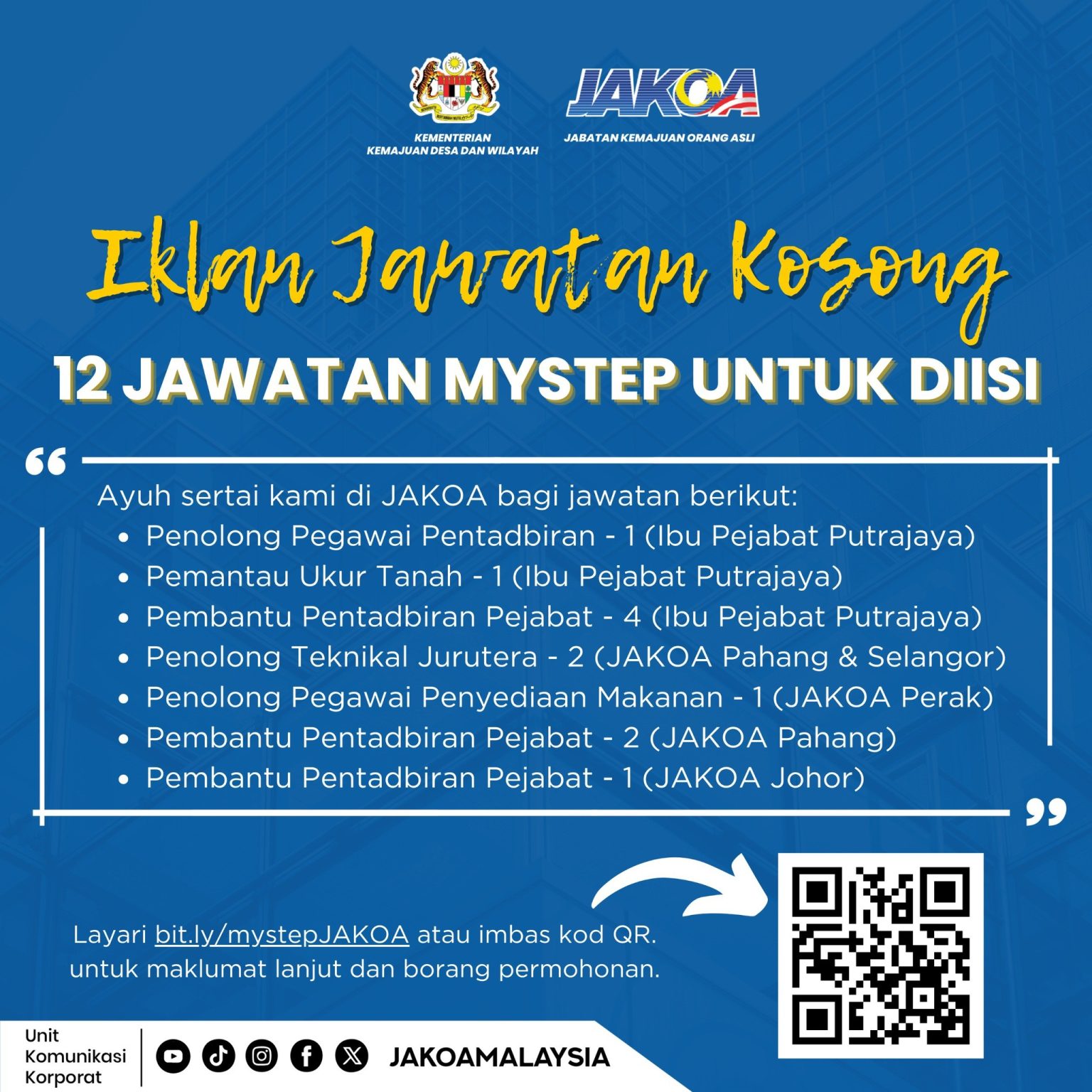 Iklan Jawatan Jabatan Kemajuan Orang Asli (JAKOA) • Kerja Kosong ...