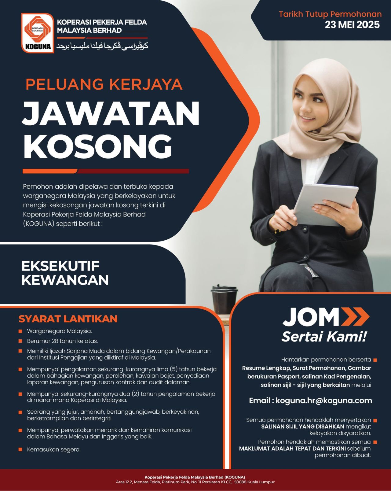Iklan Jawatan Koperasi Pekerja Felda Malaysia Berhad • Kerja Kosong Kerajaan & Swasta
