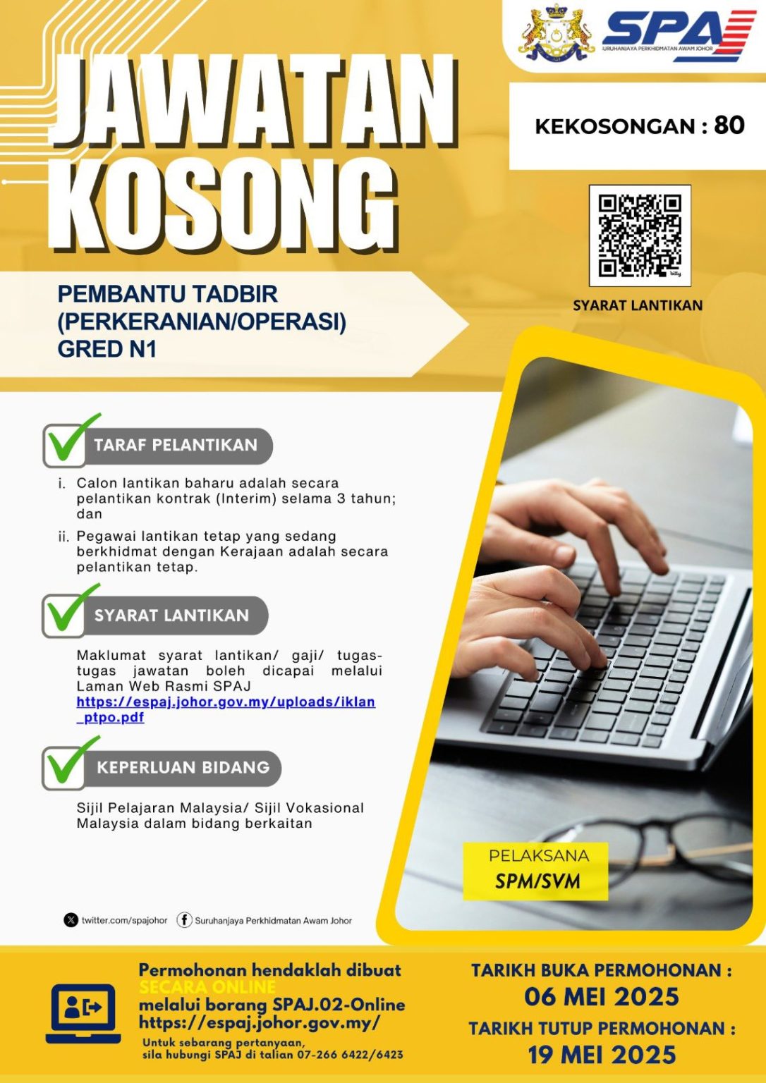 Iklan Jawatan Suruhanjaya Perkhidmatan Awam Johor (SPAJ) • Kerja Kosong ...
