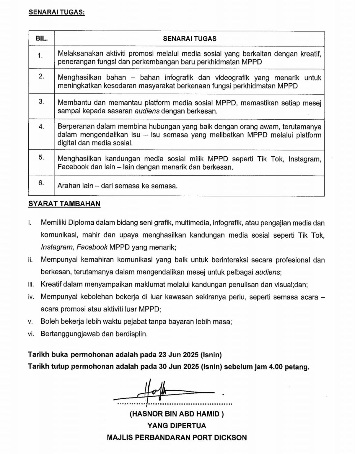 Iklan Jawatan Majlis Perbandaran Port Dickson (MPPD) • Kerja Kosong ...