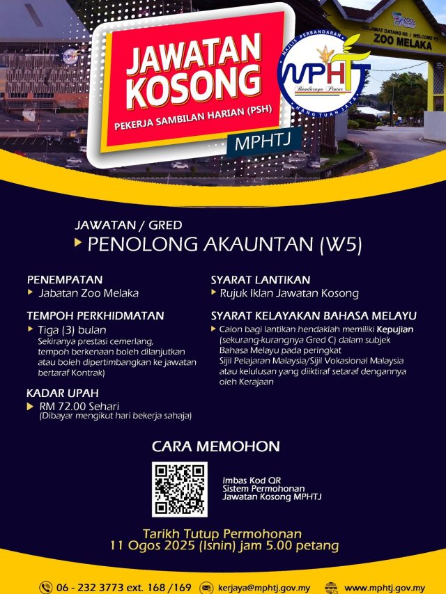 Iklan Jawatan Majlis Perbandaran Hang Tuah Jaya (MPHTJ) • Kerja Kosong ...