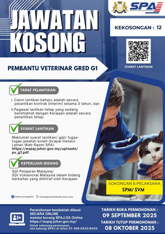 Iklan Jawatan Suruhanjaya Perkhidmatan Awam Johor (SPAJ) • Kerja Kosong ...